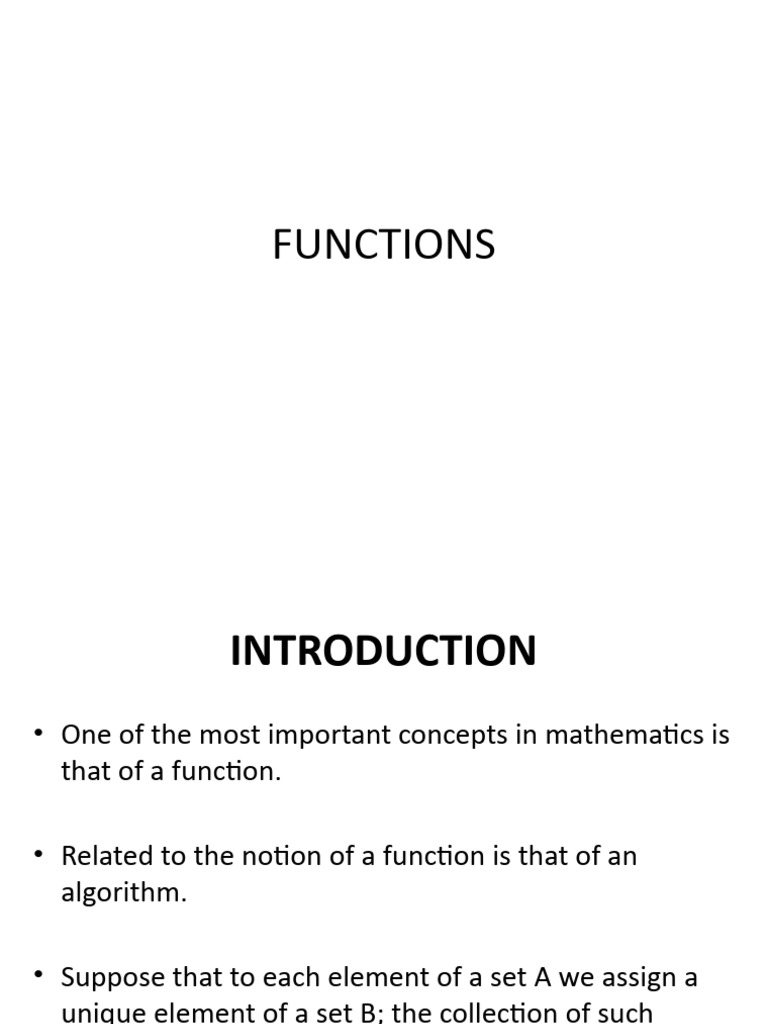 Functions | PDF | Function (Mathematics) | Mathematical Concepts