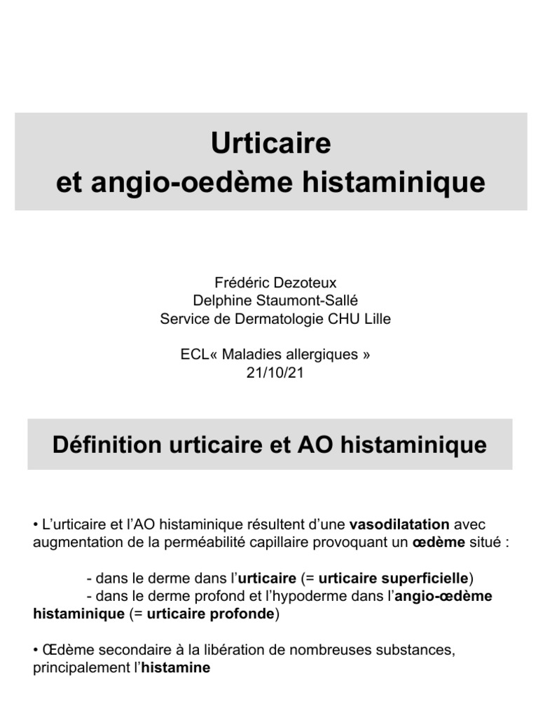 Urticaire 2021 | PDF | Dermatose | Causes de décès