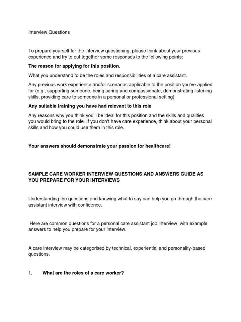 Hca Interview Questions And Answers Guide Pdf Confidentiality Patient