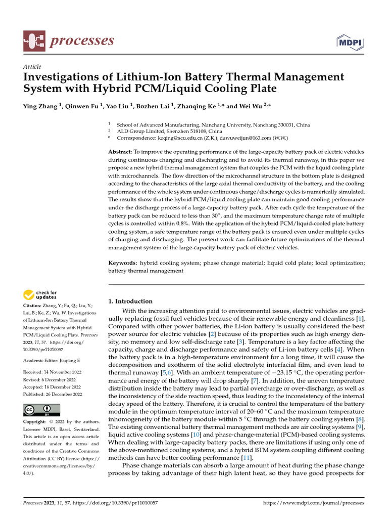 Investigations of Lithium-Ion Battery Thermal Management | Download Free PDF | Heat Transfer ...