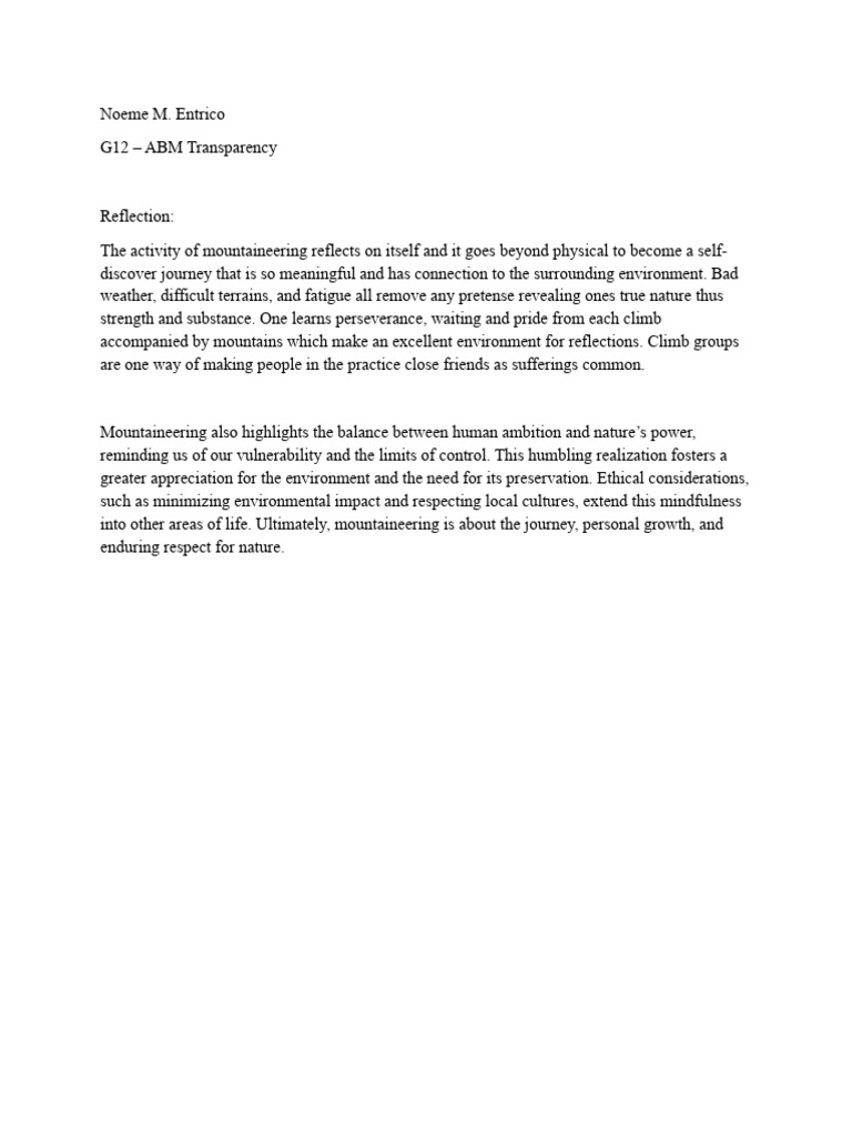 PE Reflection | PDF | Self-Improvement | Wellness