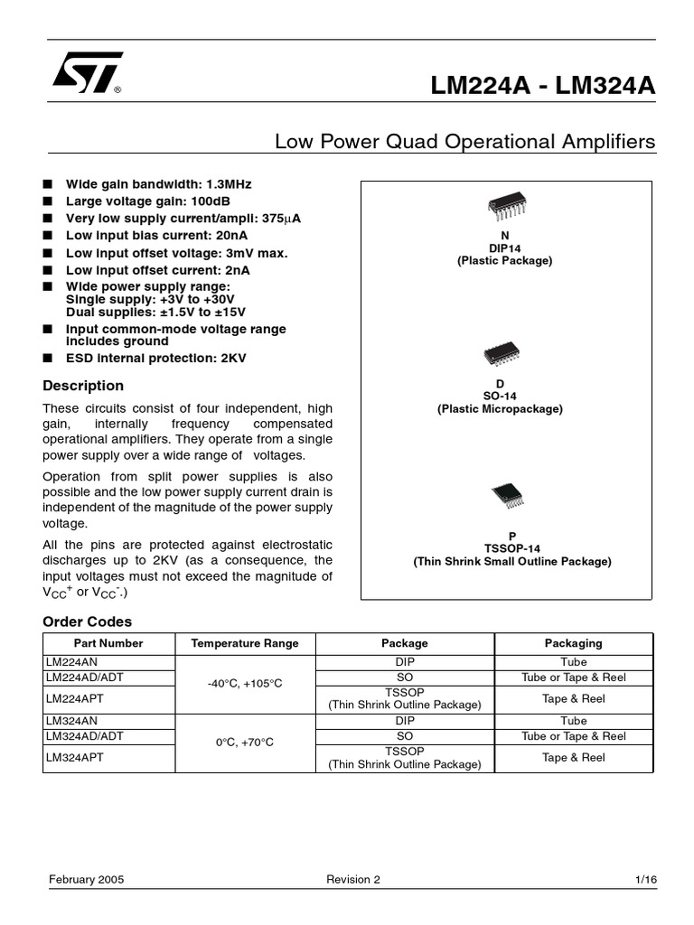 LM224A | PDF | Operational Amplifier | Amplifier
