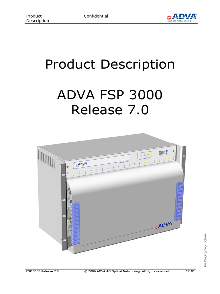 Anexo A - FSP 3000 - PD - r7.0 - v1.3 | PDF | Wavelength Division Multiplexing | Telecommunications