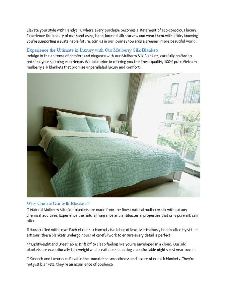 Blanket | PDF | Silk | Sustainability