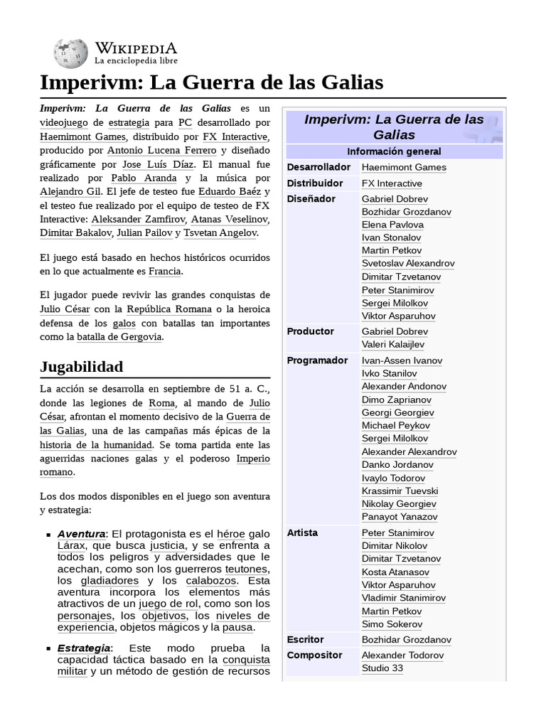 Imperivm: La Guerra de las Galias | PDF