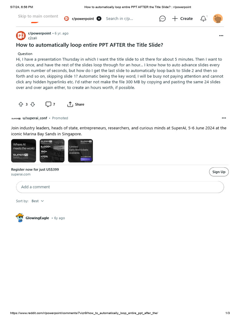 Loop PowerPoint After Title Slide | PDF | Microsoft Power Point | Computing