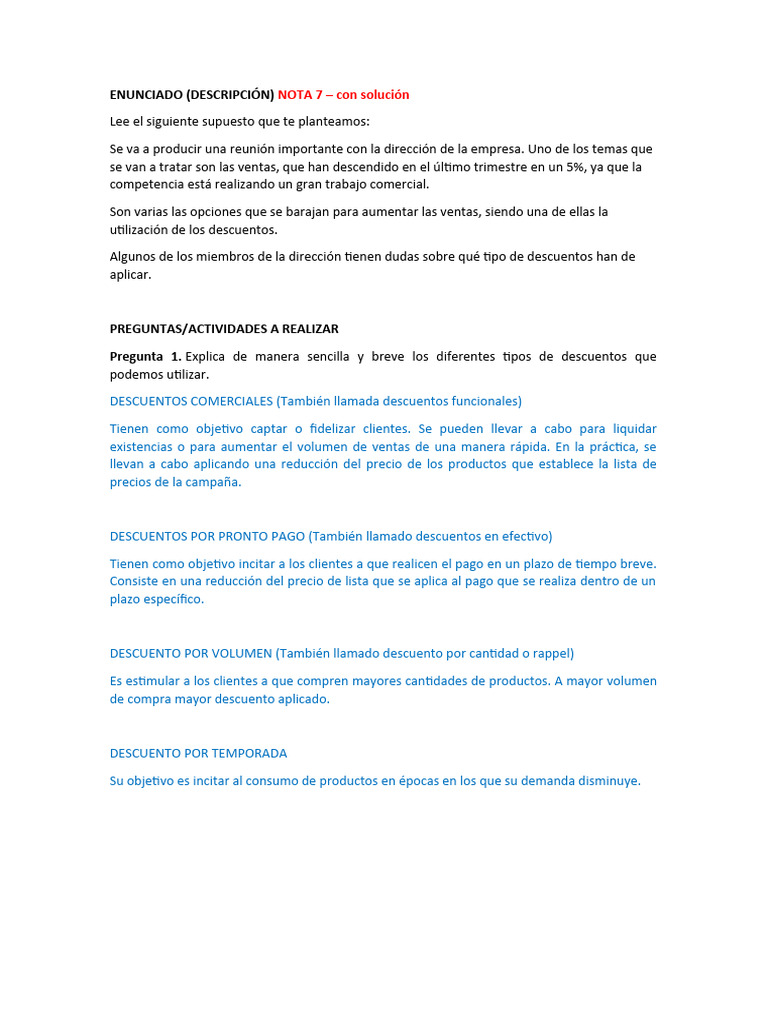 UD 1 - Ejercicio 8 # Tipos de descuentos | Descargar gratis PDF | Precios | Business