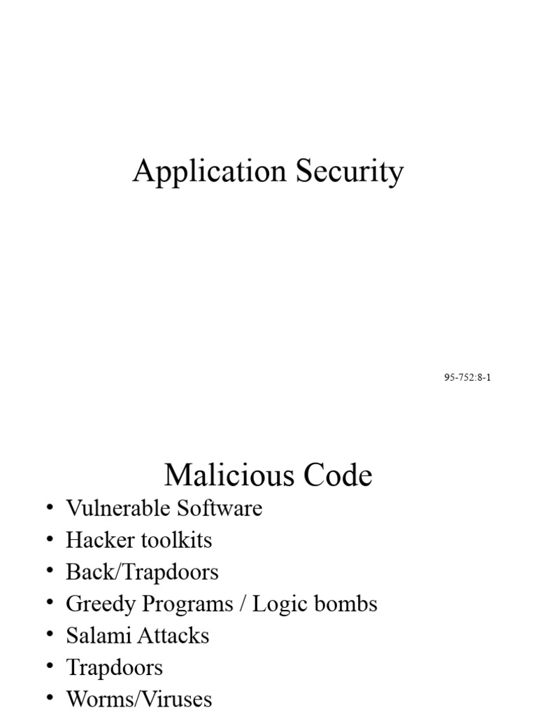 Application Security | PDF | Malware | Computer Virus