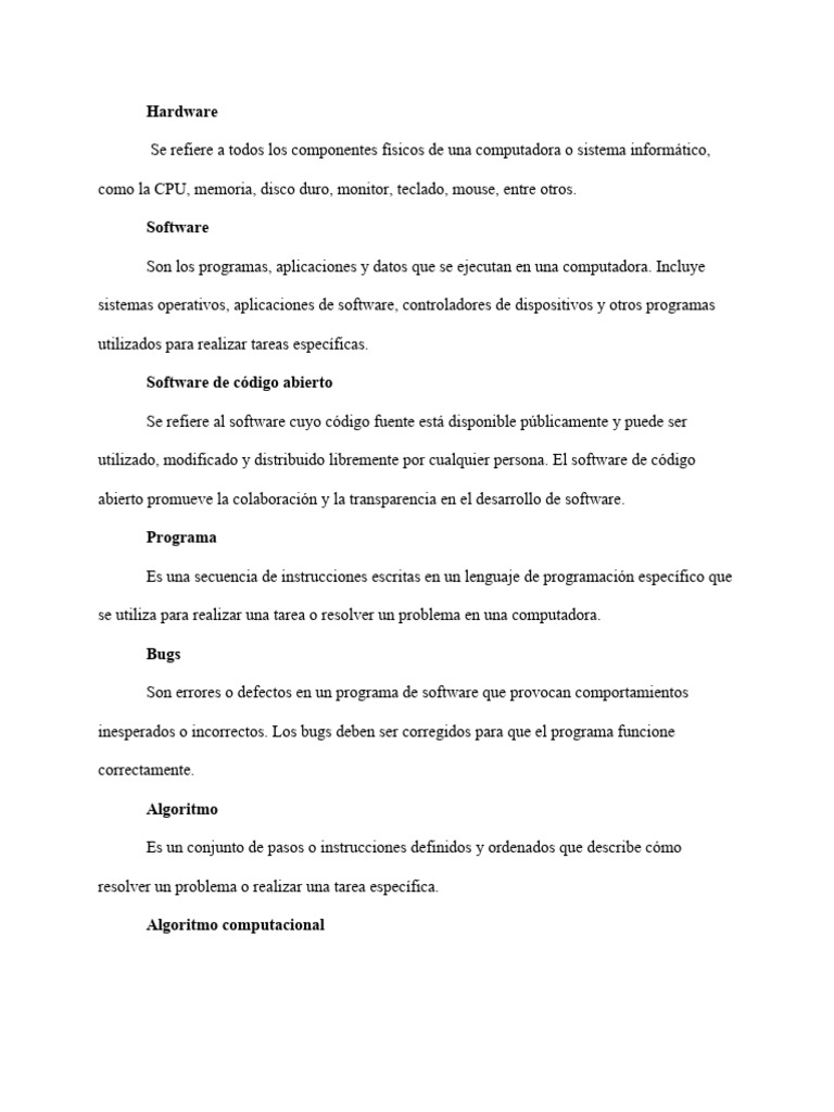Tema 5. Definiciones | PDF | Programación | Programa de computadora