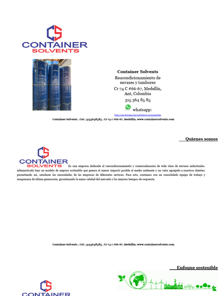 Brochure Container Solvents | PDF