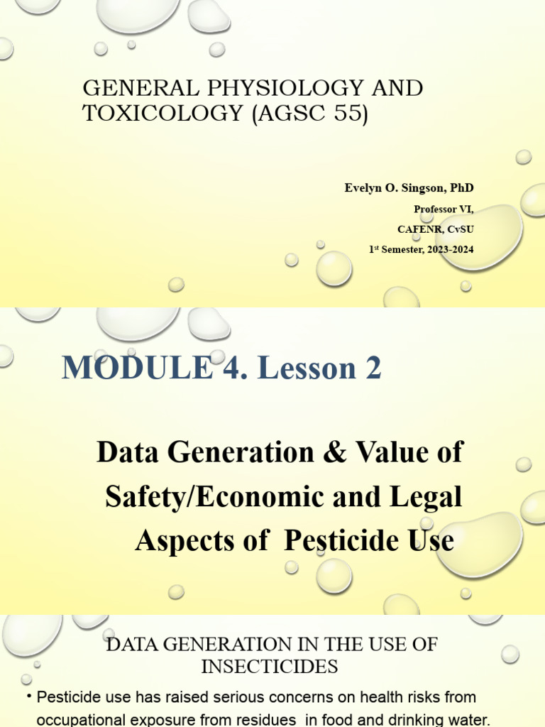 AGSC 55 Module 4 Lesson 2 | PDF | Pesticide | Food Safety