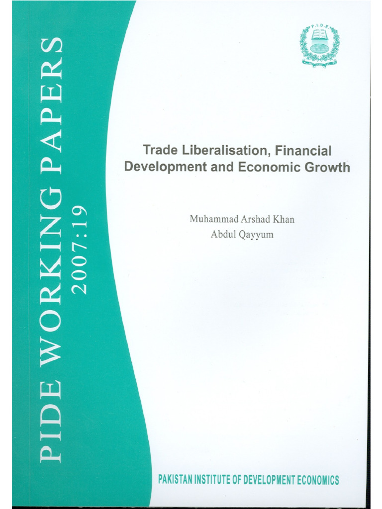 Trade Liberalisation Financial Developme | PDF | Interest | Economic Growth