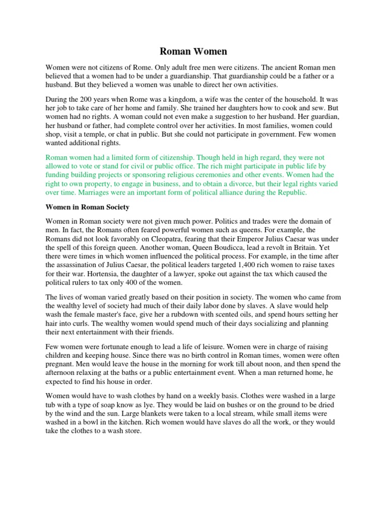 Women | PDF | Ancient Rome | Wife