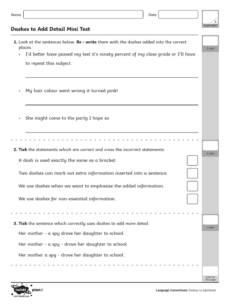 Mini Test Dashes For Parenthesis | PDF | Bracket