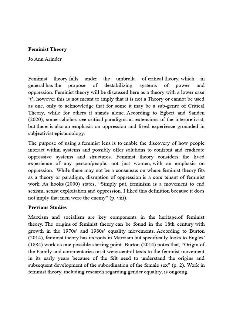 Feminist Literary Theory | PDF | Gender Studies | Feminism
