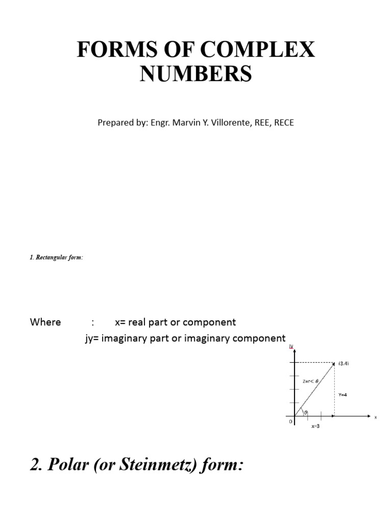 Complex Numbers: Forms & Conversions | PDF | Teaching Methods & Materials