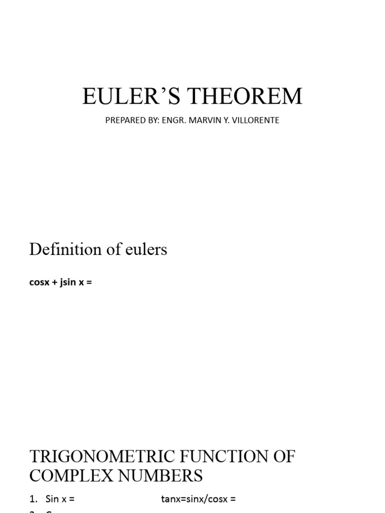 Euler's Theorem and Trigonometry | PDF | Technology & Engineering