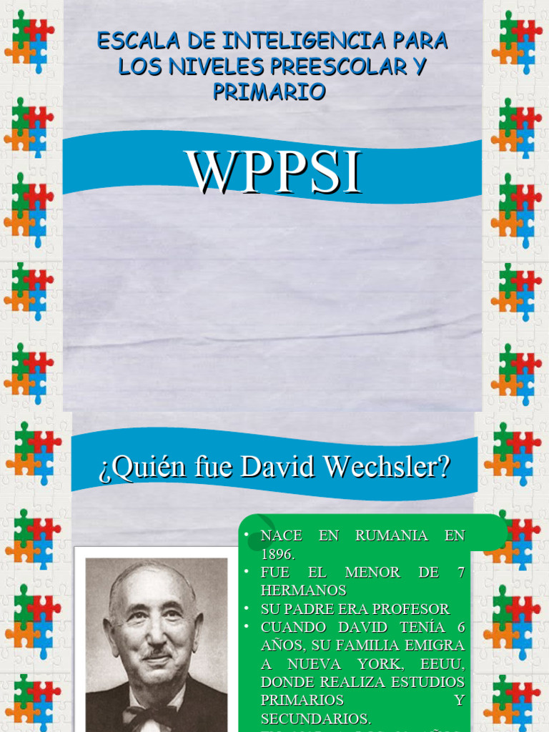 Wppsi Wechsler | PDF | Inteligencia | Cociente de inteligencia