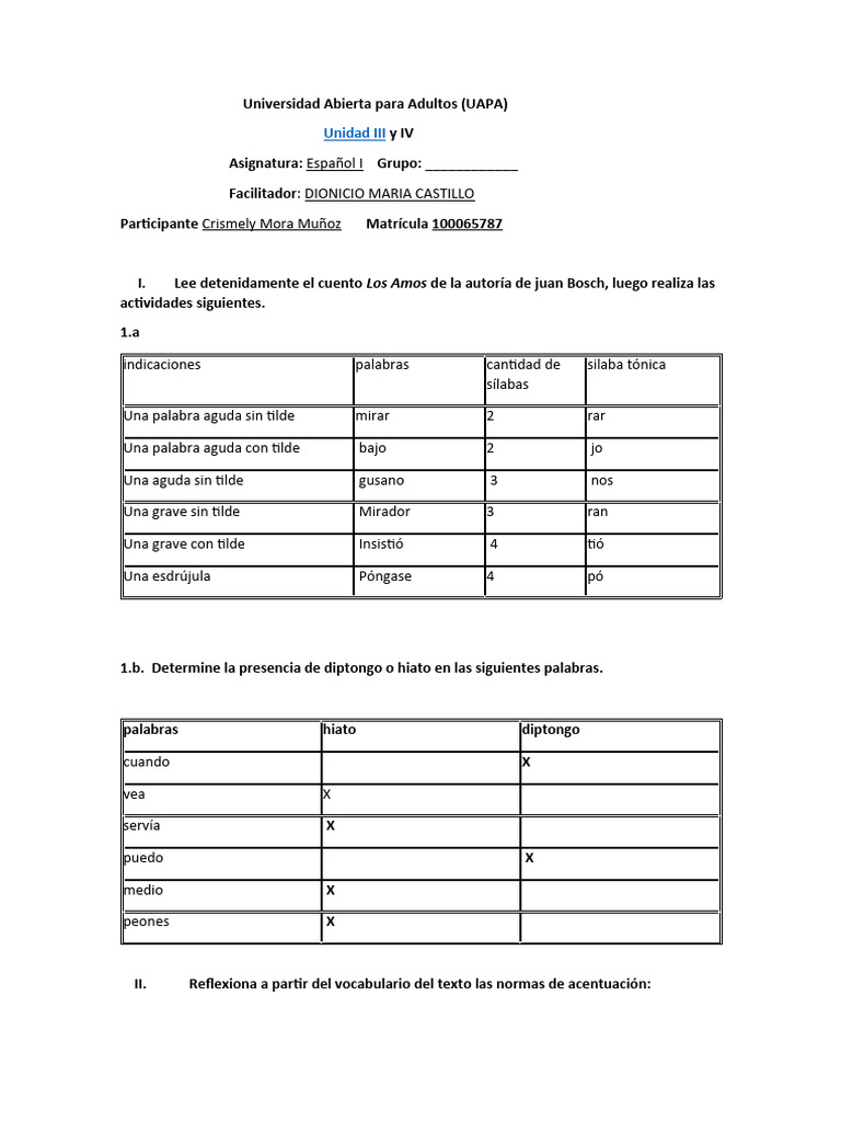 Tarea de Español Dionicio N2 | PDF | Cognición | Ciencia cognitiva
