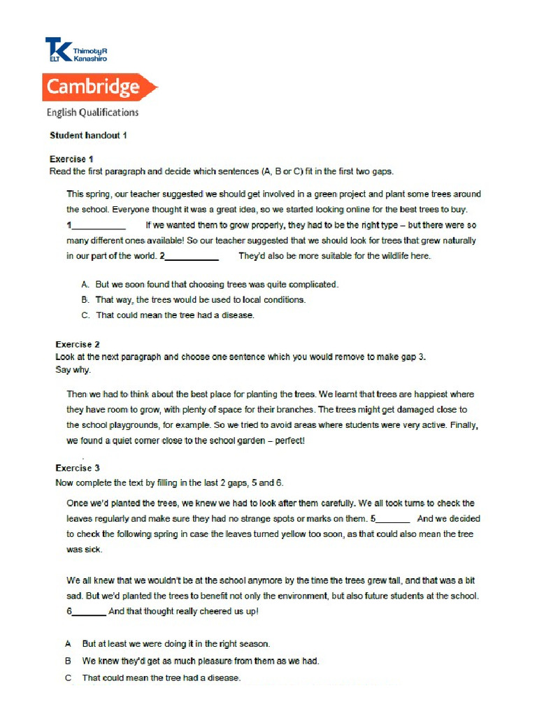 B1 Paper 1 Part 4 Exam Strategies | PDF