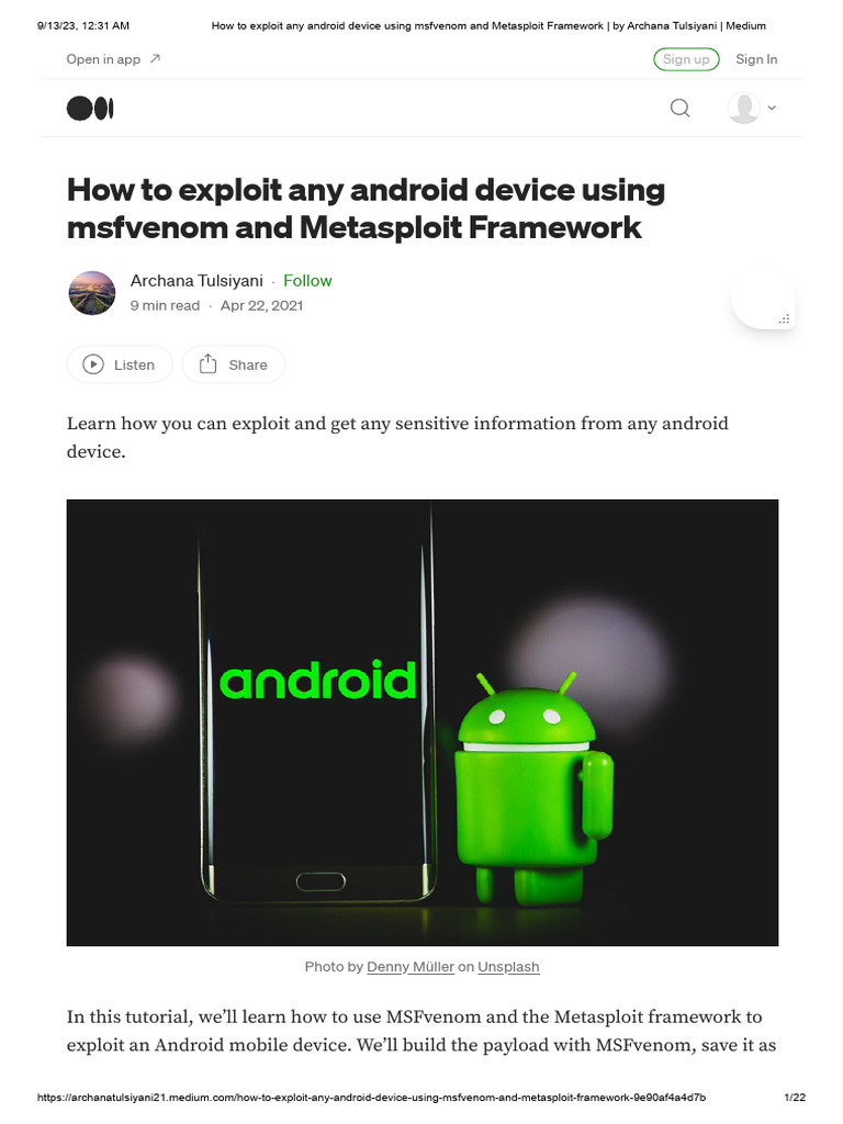 How to Exploit Any Android Device Using Msfvenom and Metasploit ... How to Exploit Any Android Device Using Msfvenom and Metasploit ...