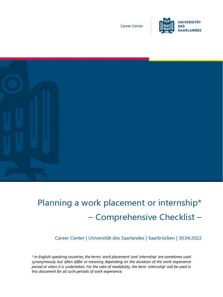 7 Comprehensive Checklist Internships | PDF | Internship | Job Hunting