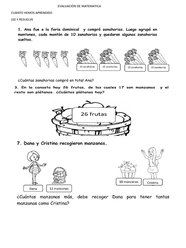 Evaluación de Matematica de Segundo Grado | PDF