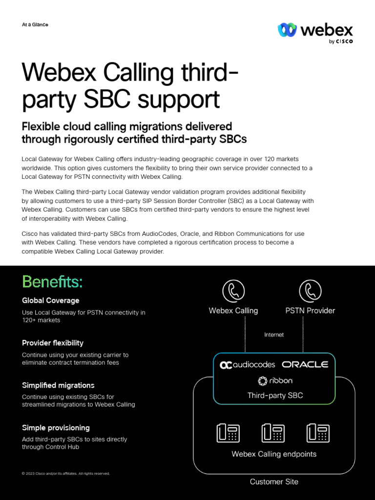 Webex Calling: Local Gateway Benefits | PDF | Network Protocols ...