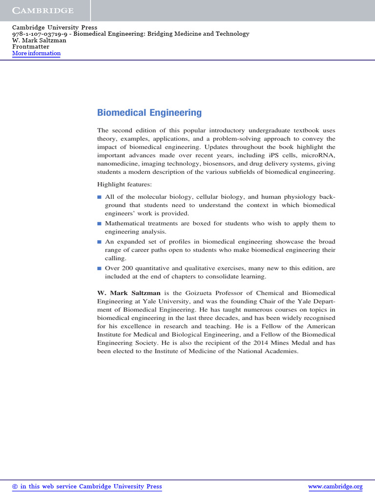 Frontmatter | PDF | Biomedical Engineering | Medical Imaging