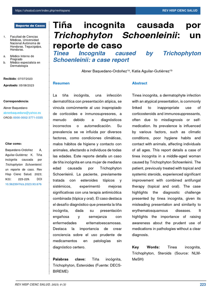 Reporte de Caso1 | PDF | Piel | Medicina CLINICA