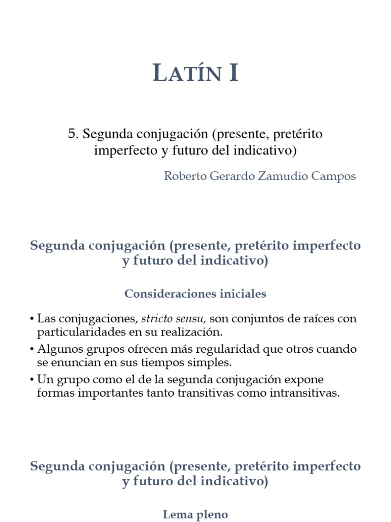 Segunda Conjugación (Presente, Pretérito Imperfecto y Futuro Del ...