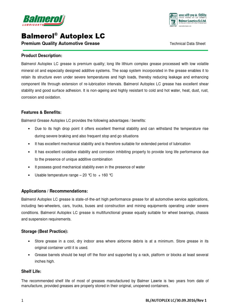 Balmerol Autoplex LC | PDF | Materials | Mechanical Engineering