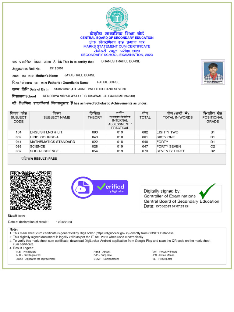 In Gov cbse-SSCER-151250012023 | PDF | Secondary Education