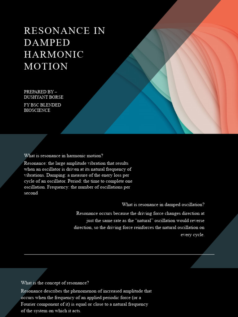 Resonance in Damped Harmonic Motion | PDF | Resonance | Oscillation