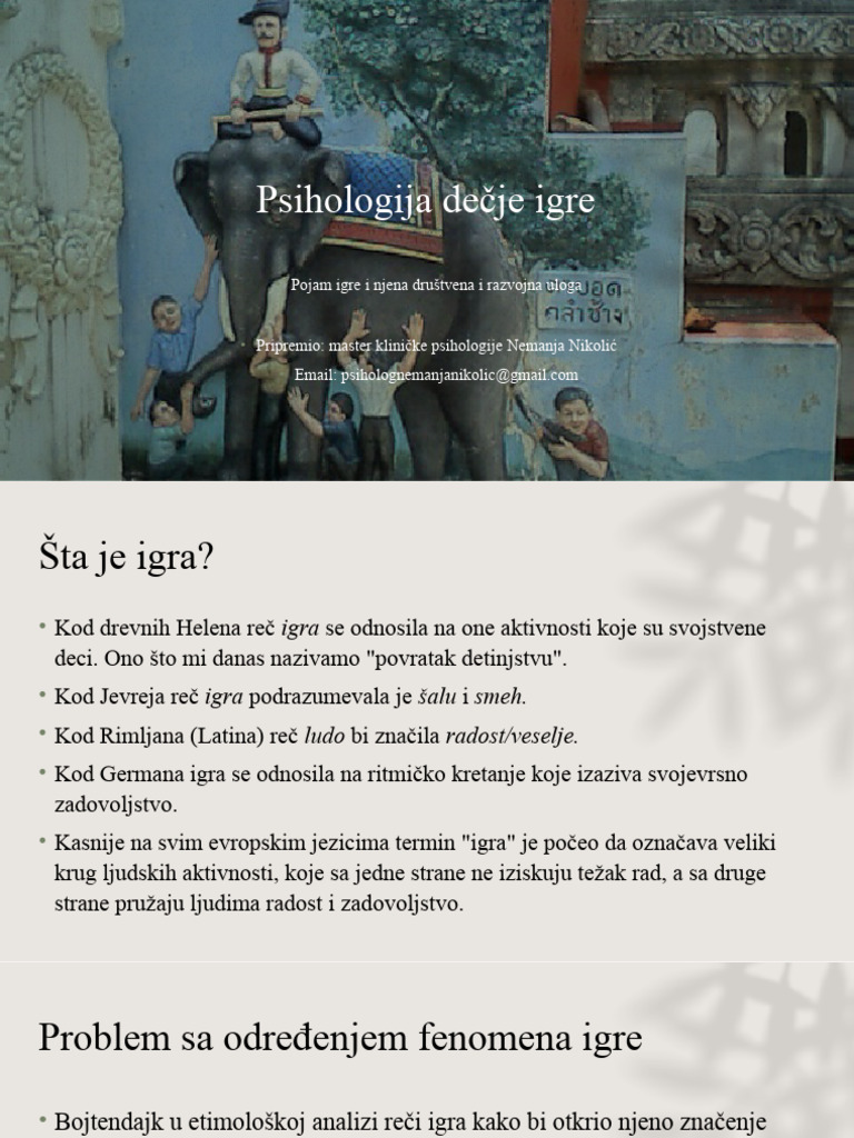 Uvod U Psihologiju Dečje Igre | PDF