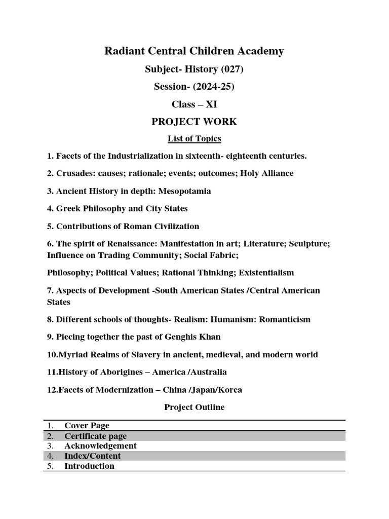 History Project Work 11 | Download Free PDF | Learning | Thought