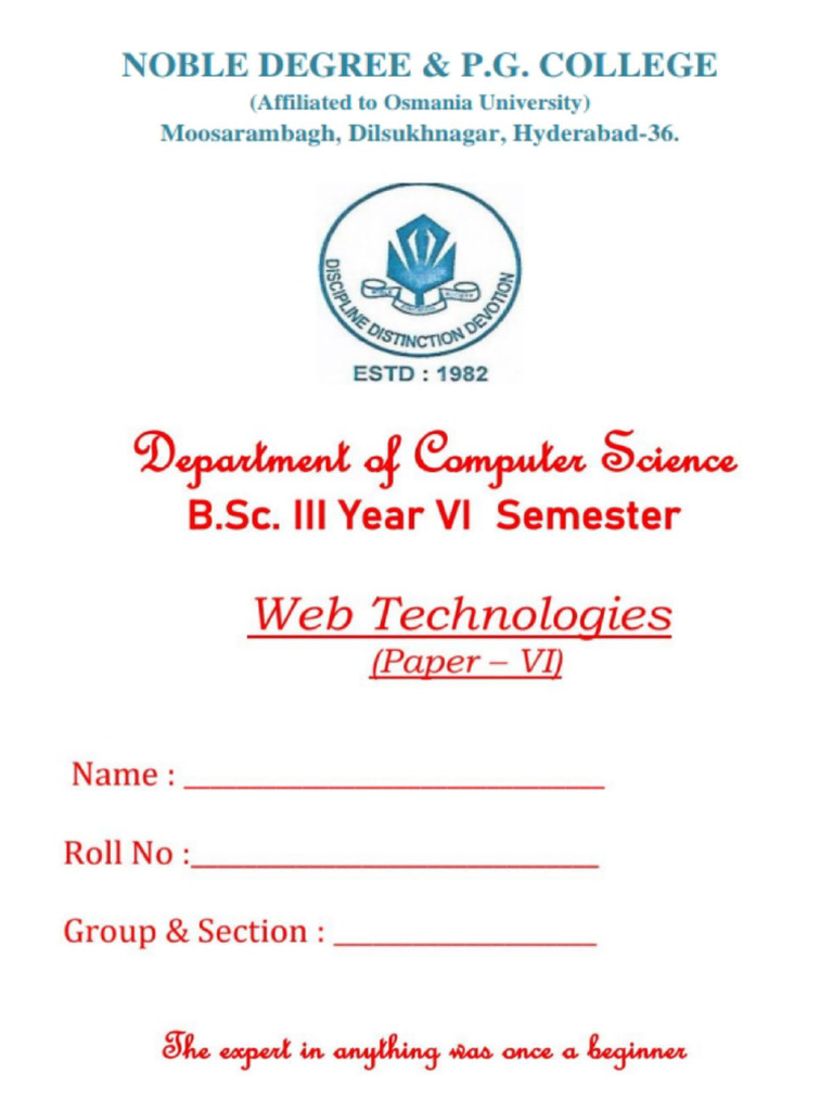 SEM - 6 Web Technologies Notes | PDF
