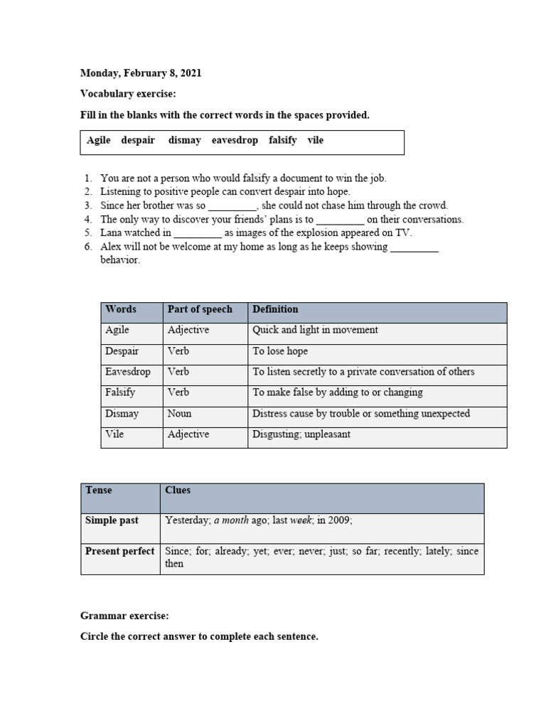 Lesson 1 | PDF | Part Of Speech | Grammar