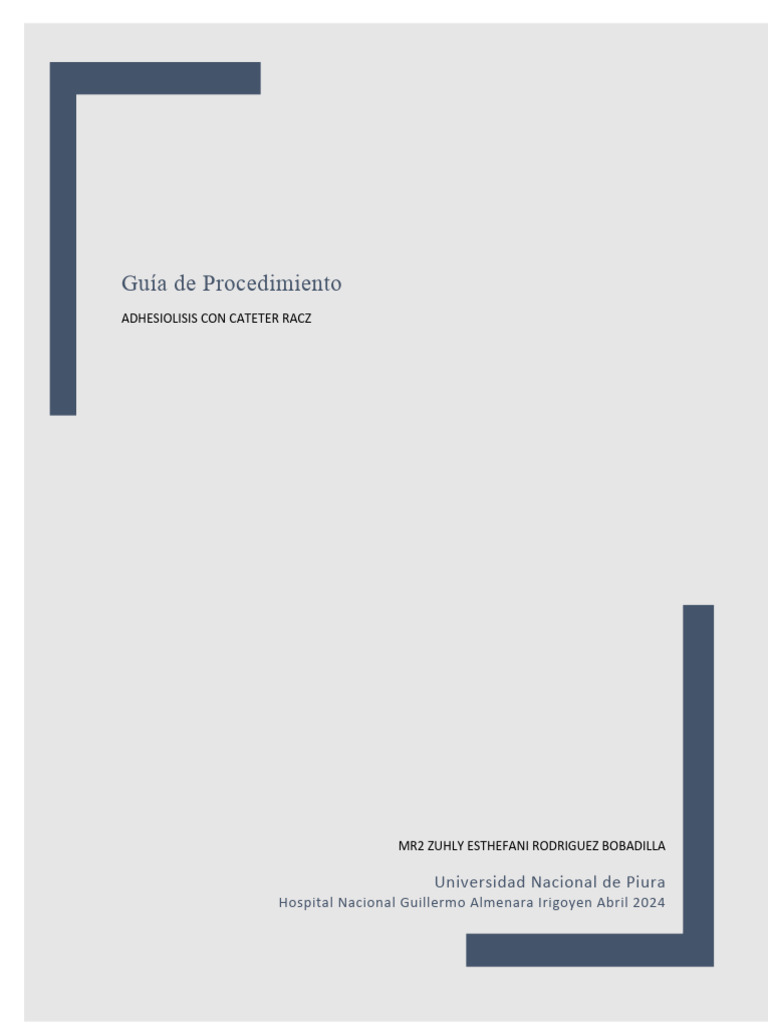 Guia Procedimiento Adhesiolisis Cateter de Racz | PDF | Medicina ...