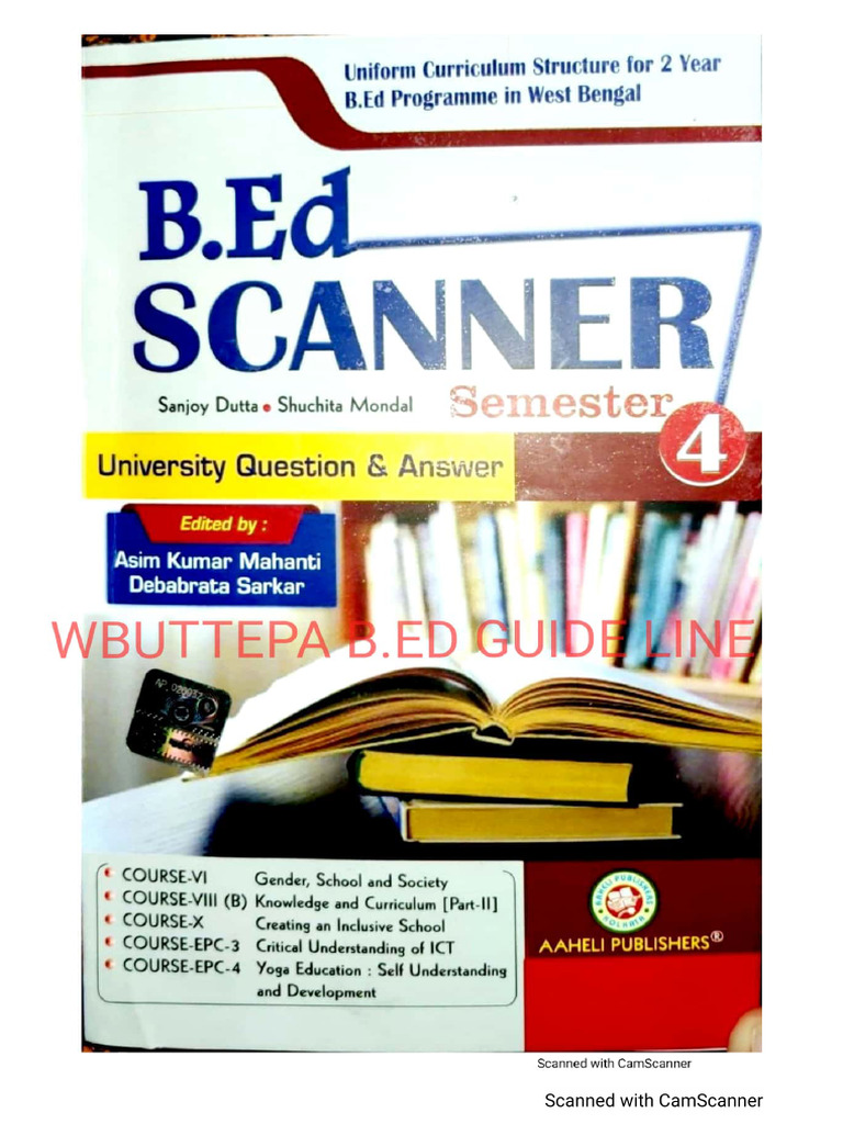 B. Ed Scanner, 4th Sem, EnGLISH | PDF