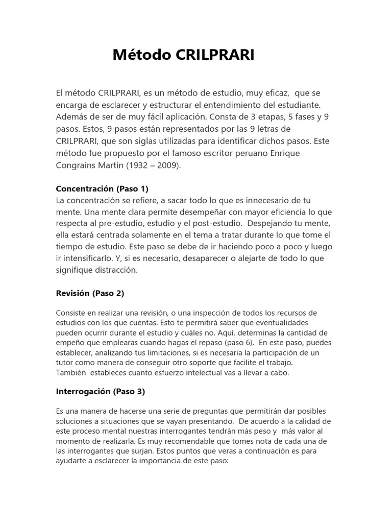 Método CRILPRARI | PDF | Conocimiento | Información