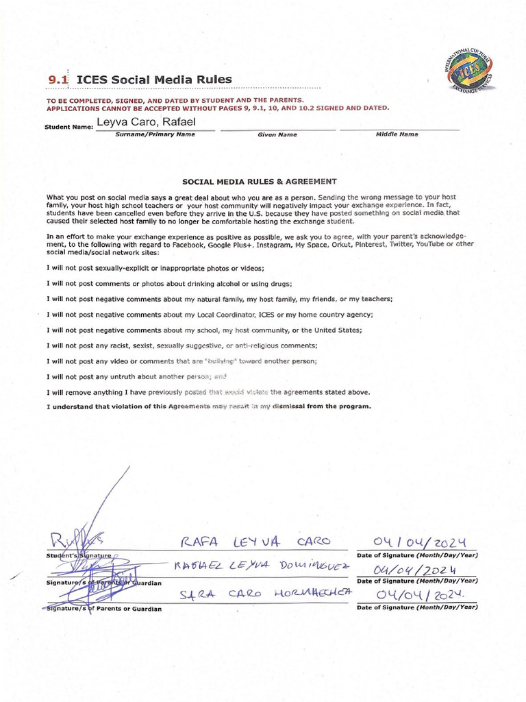 ICES Social Media Rules | PDF