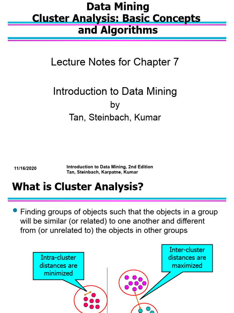 Chap5 Basic Cluster Analysis | PDF | Cluster Analysis | Applied Mathematics