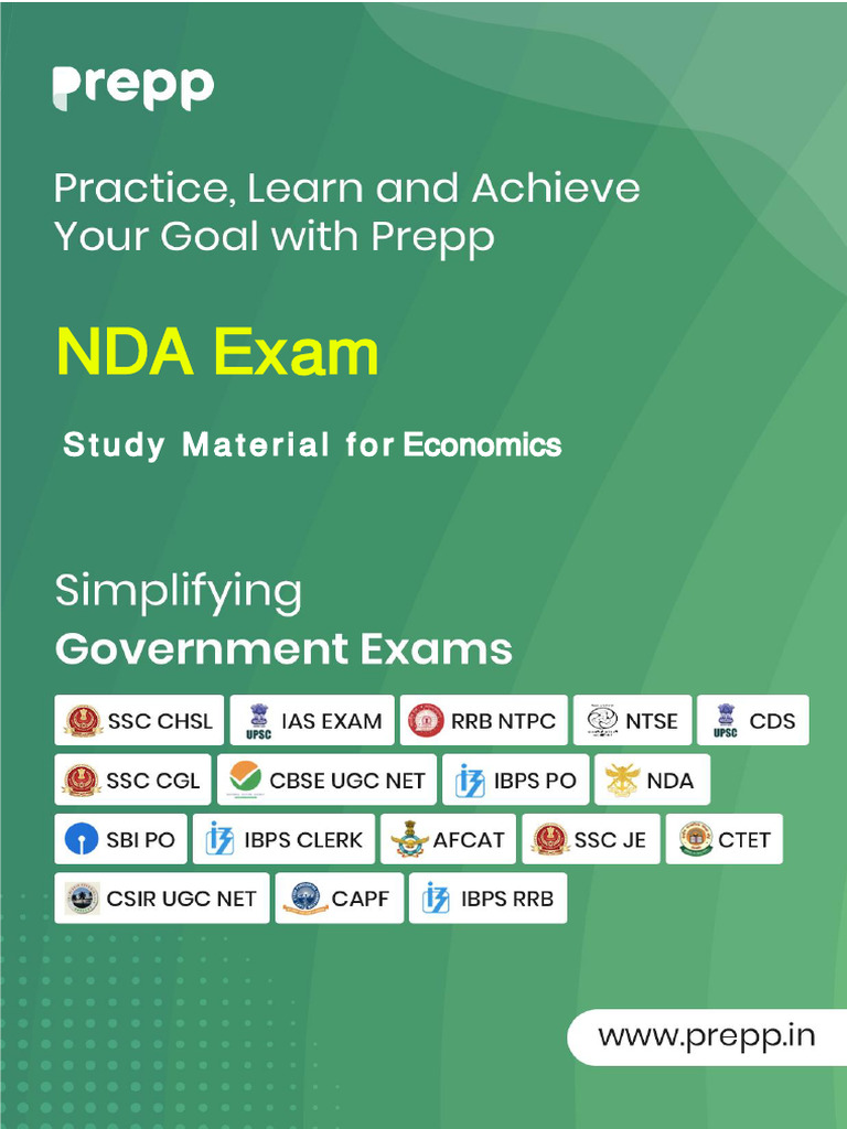 Nda E: Study Material Foreconomics | PDF | Economic Growth | Market Economy