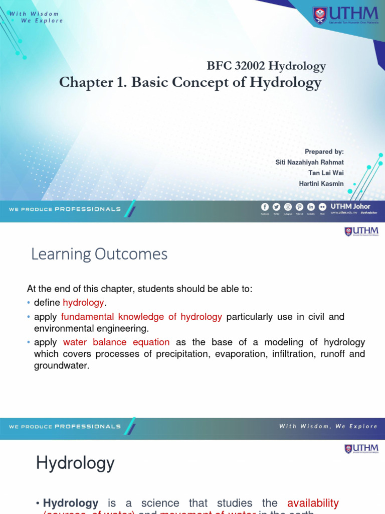 Chapter 1 Basicconceptofhydrology 021023 | PDF | Discharge (Hydrology) | Hydrology