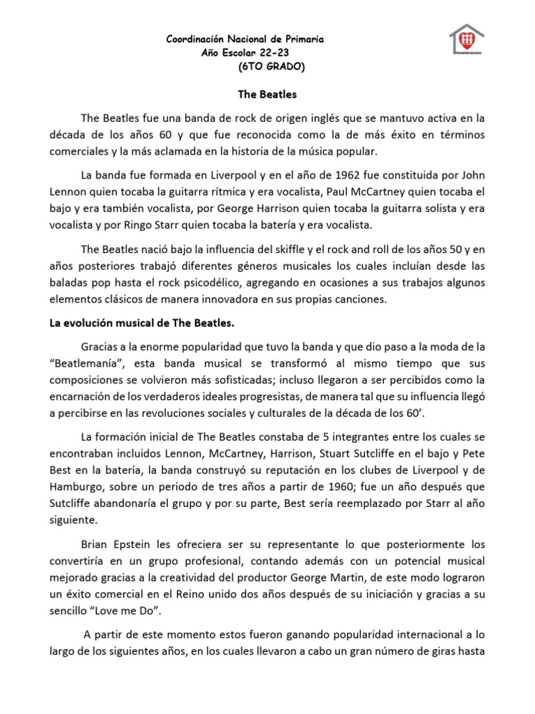 Evolución y legado de The Beatles | PDF | Los Beatles | La música rock