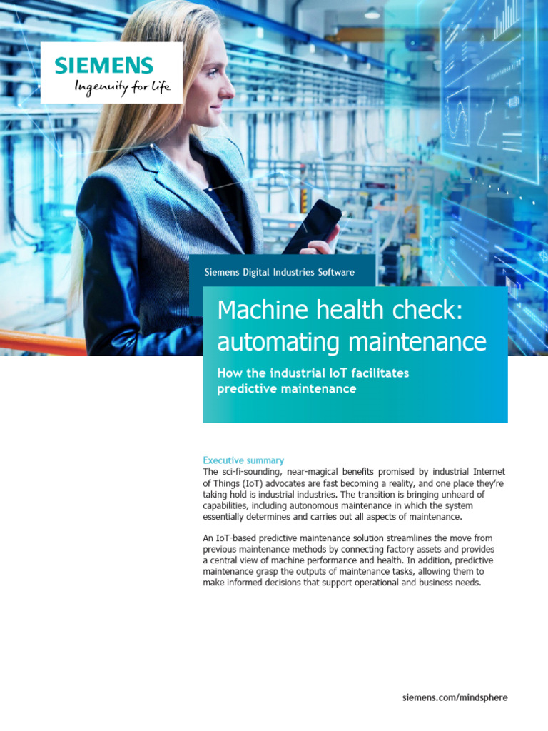 Siemens-Machine Health Check Automating Maintenance With IoT | PDF ...