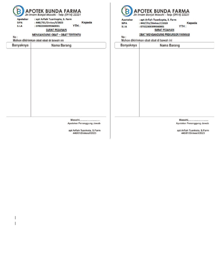 Surat Pesanan Edit | PDF