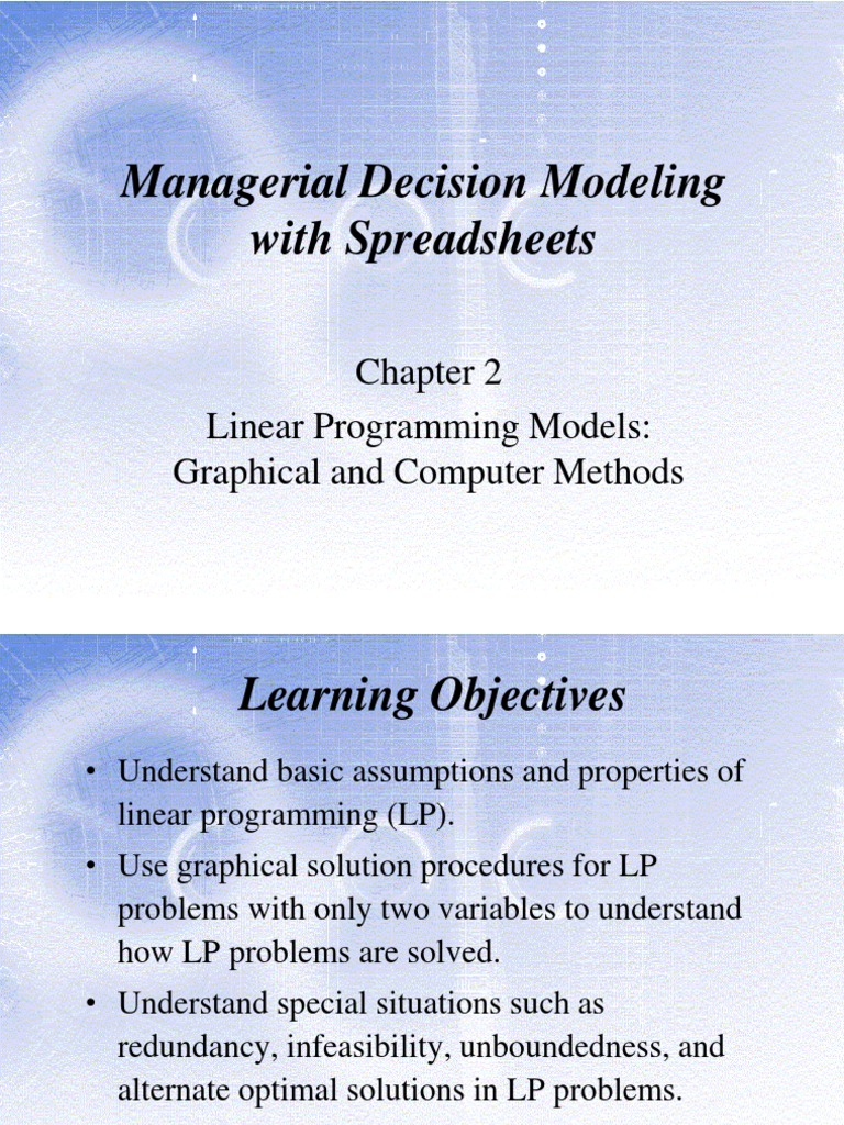 Managerial Decision Modeling With Spreadsheets: Linear Programming ...