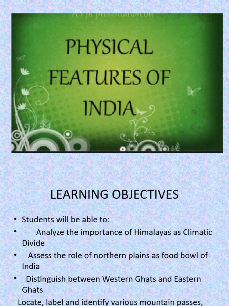 The Physical Features of India | PDF | Equator | Earth Sciences